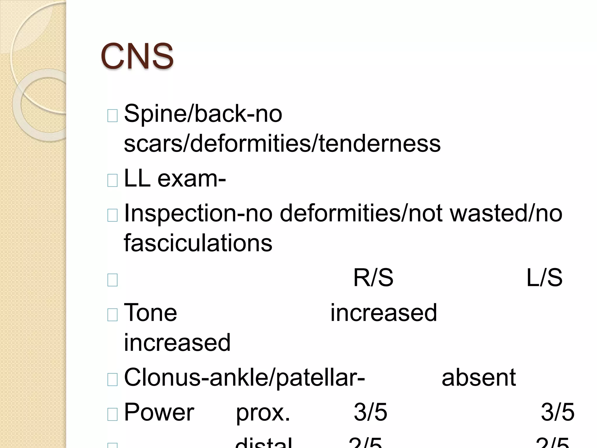 An elderly male with acute spastic paraparesis | PPTX