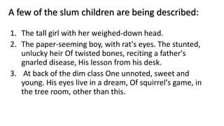 An elementary school classroom in a slum | PPT