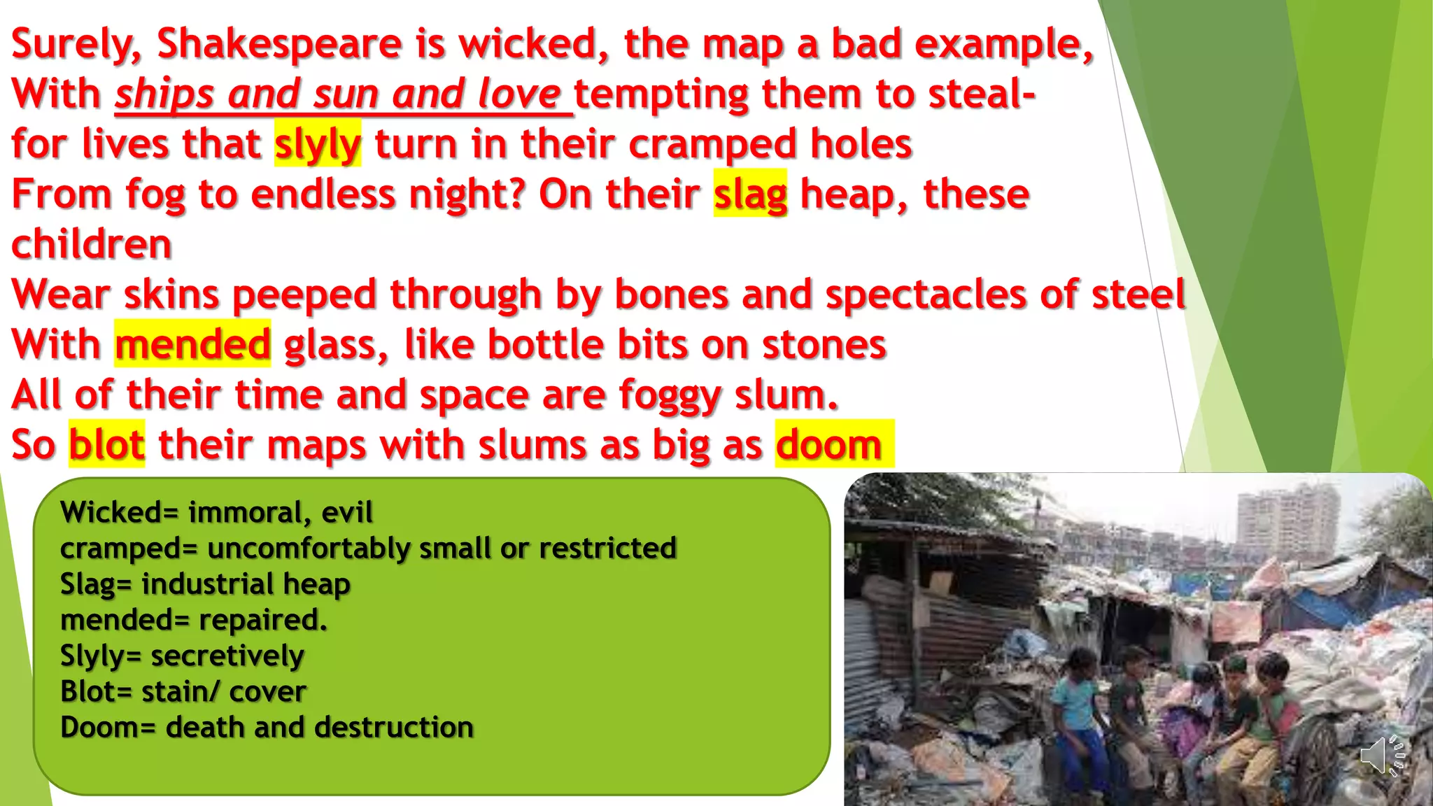 An elementary school classroom in a slum | PPTX