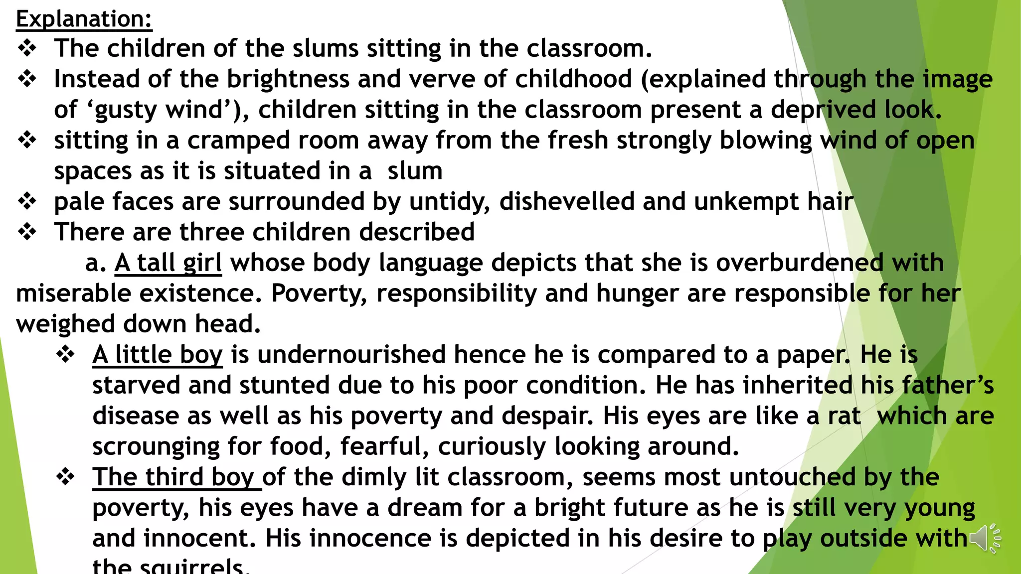 An elementary school classroom in a slum | PPTX