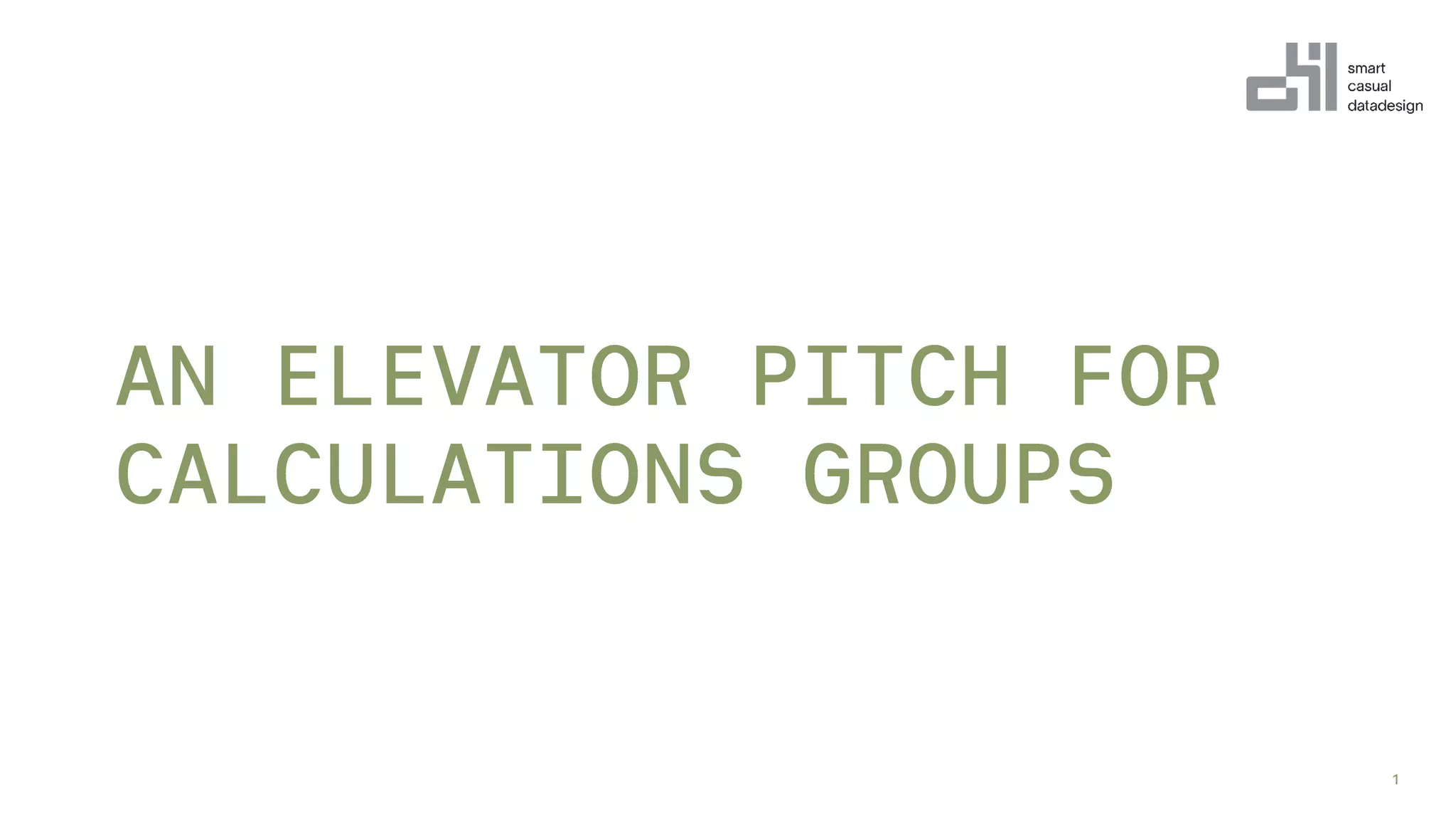 An elevator pitch for calculations groups | PDF