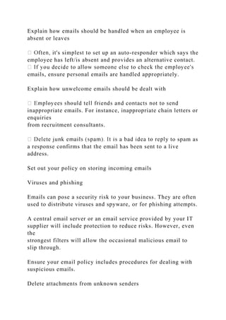 An email policy for your employeesA clear email policy hel.docx