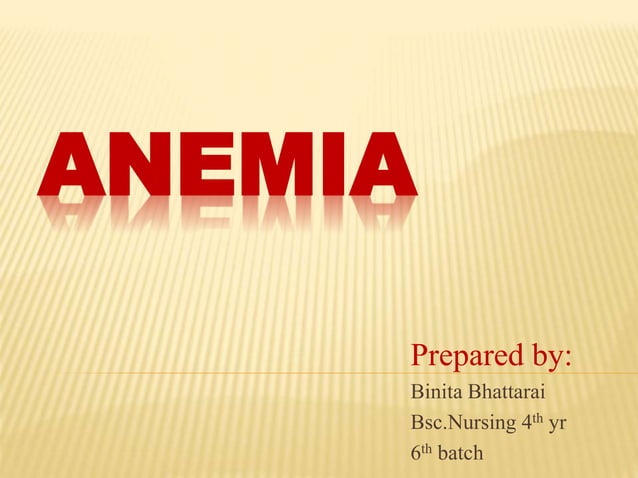 Anemia in child | PPTX