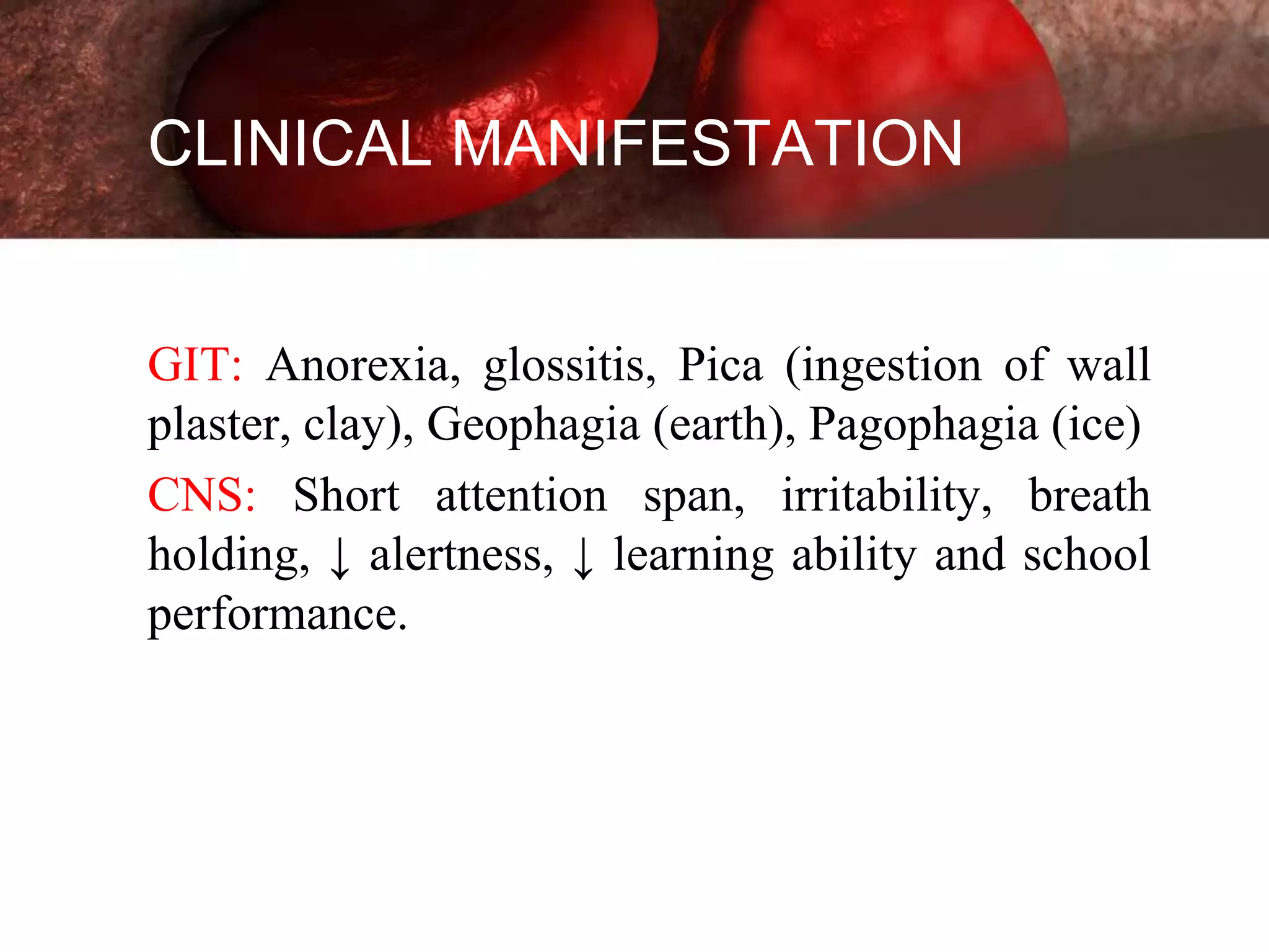 ANEMIA IN PEDIATRICS: IRON DEFICIENCY ANEMIA, MEGALOBLASTIC ANEMIA ...