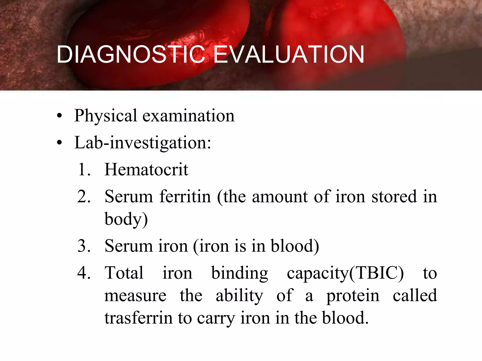 ANEMIA IN PEDIATRICS: IRON DEFICIENCY ANEMIA, MEGALOBLASTIC ANEMIA ...