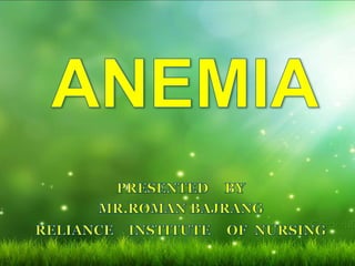 Anemia. PPT | PPTX