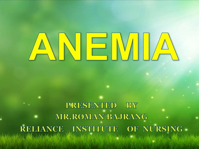 Anemia. PPT | PPTX