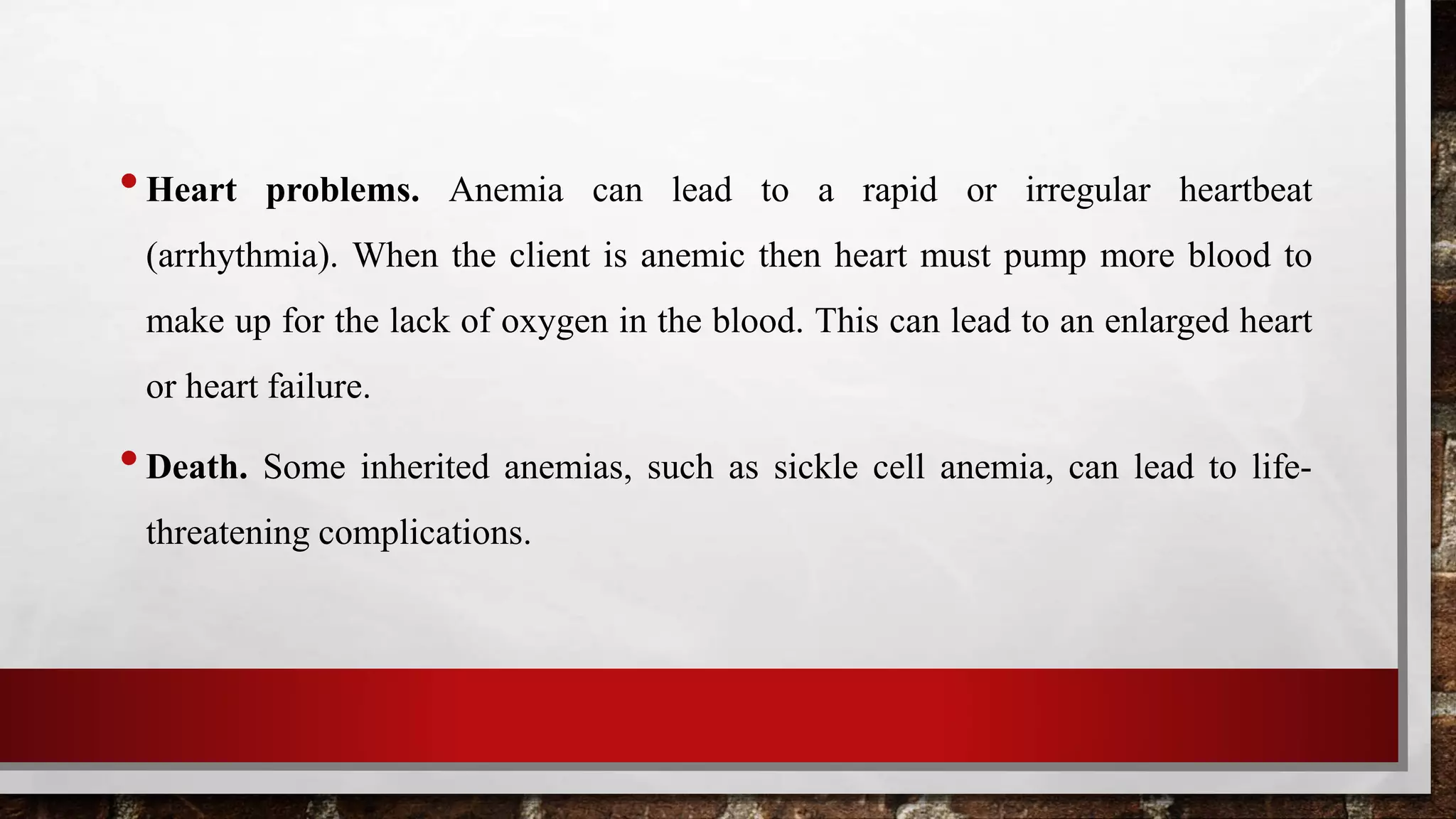 Anemia | PPTX | Blood Disorders | Diseases and Conditions