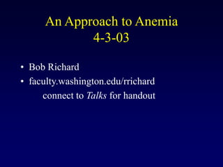 Anemia | PPT