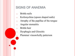 Anemia types of anemia and causes of anemia | PPTX