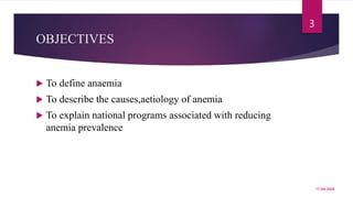 Anemia free india preventive and social medicine | PPTX