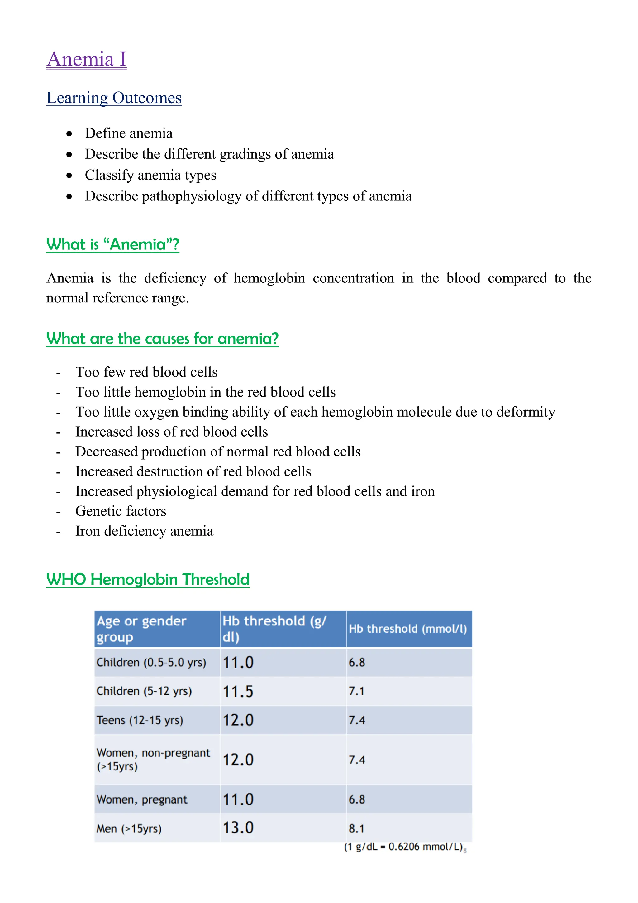 Anemia Basic Lecture Note Prepared by a Student.pdf