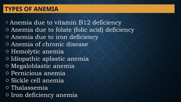 Types of anemia and its cure with diet chart | PPT