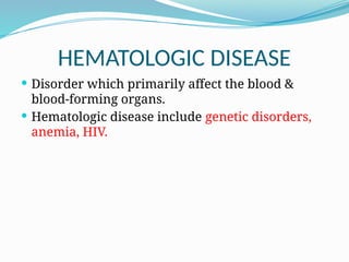 Anemia-Hematologic Disease-Pathophysiology | PPTX