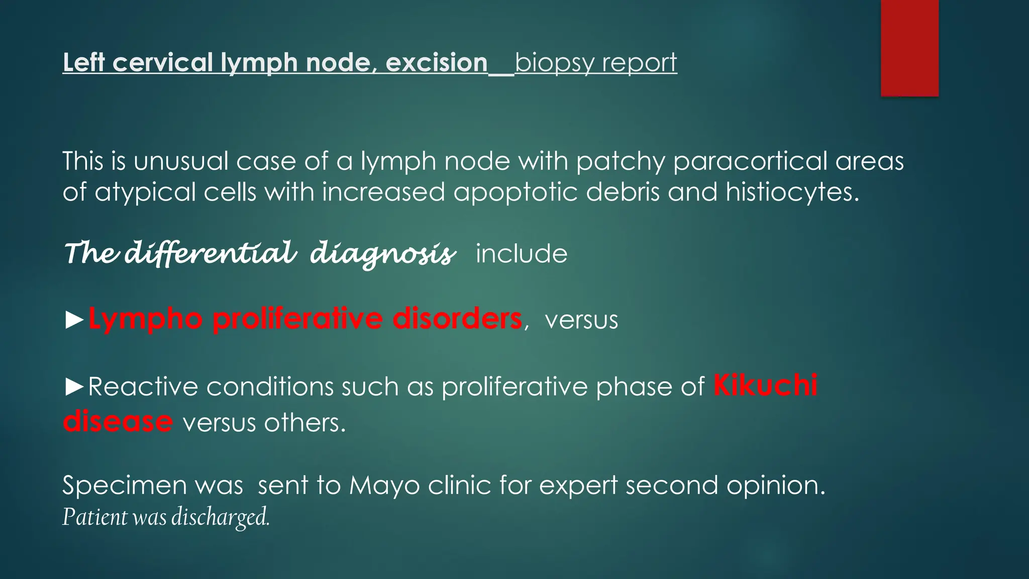 An approach to clinical case :Anemia and lymphadenopathy differential ...