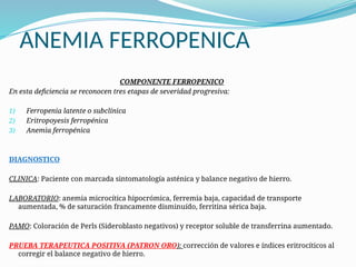 Anemias, tipo y su manejo clinico - Medicina Interna | PPTX