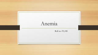 Anemia classification and clinical features | PPT