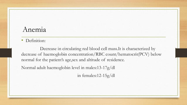Anemia classification and clinical features | PPT