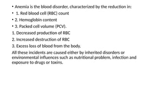 Anemia. physiology power point presentation | PPT