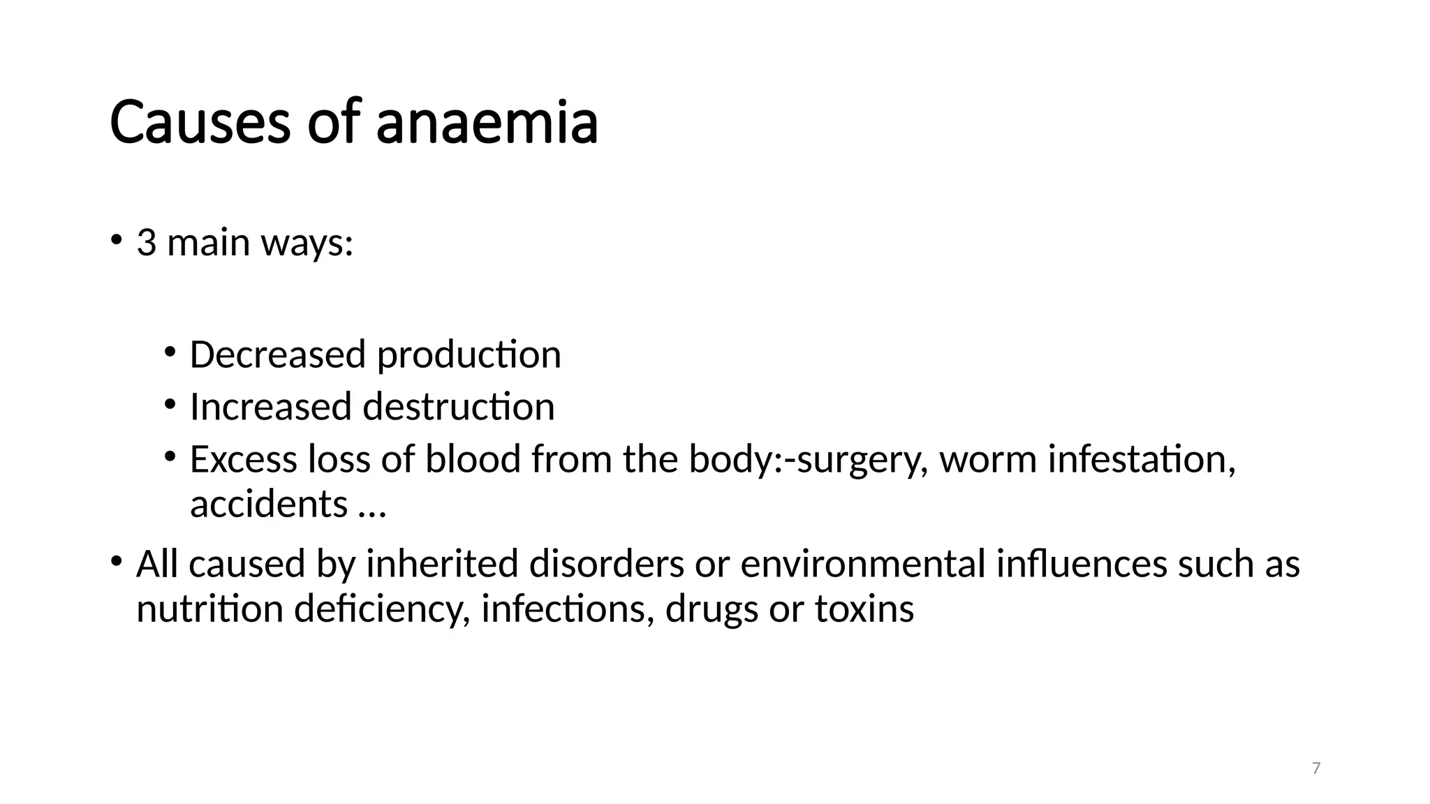 ANEMIA, categories, classification and causes | PPTX