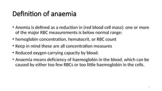 ANEMIA, categories, classification and causes | PPTX