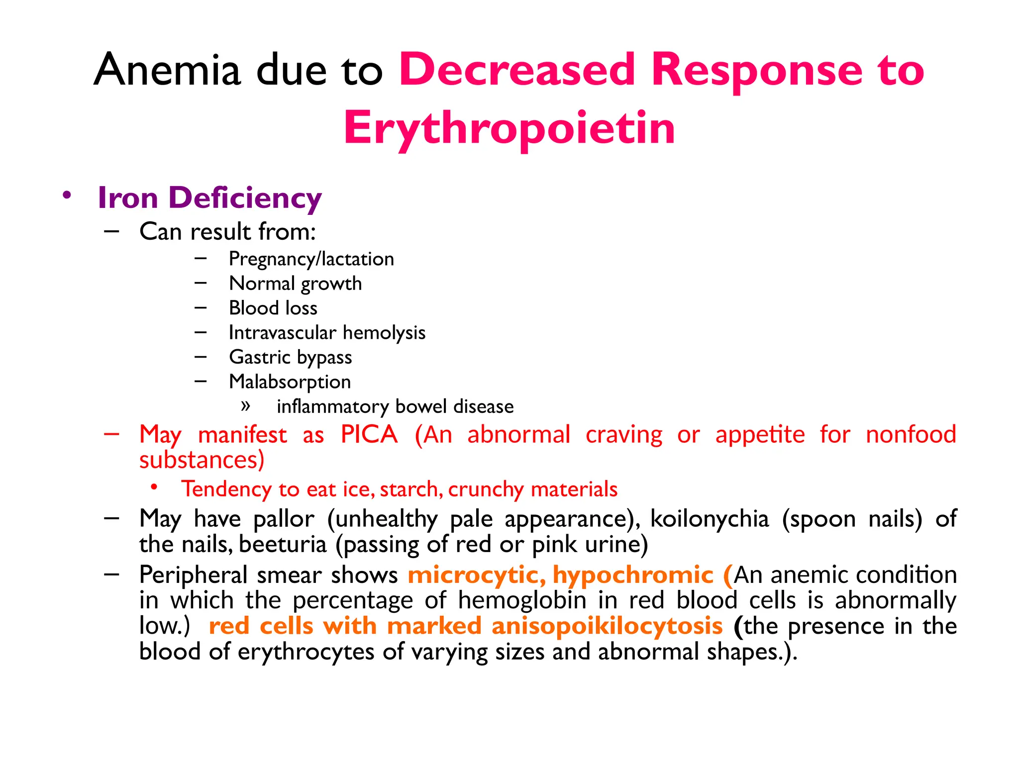 Anemia: Causes, Clinical Features, Care! | PPTX