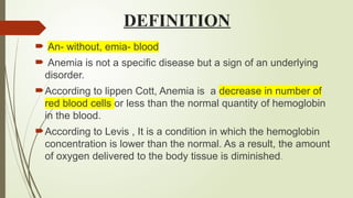 Anemia.pptx anaemia in pediatric nursing | PPTX