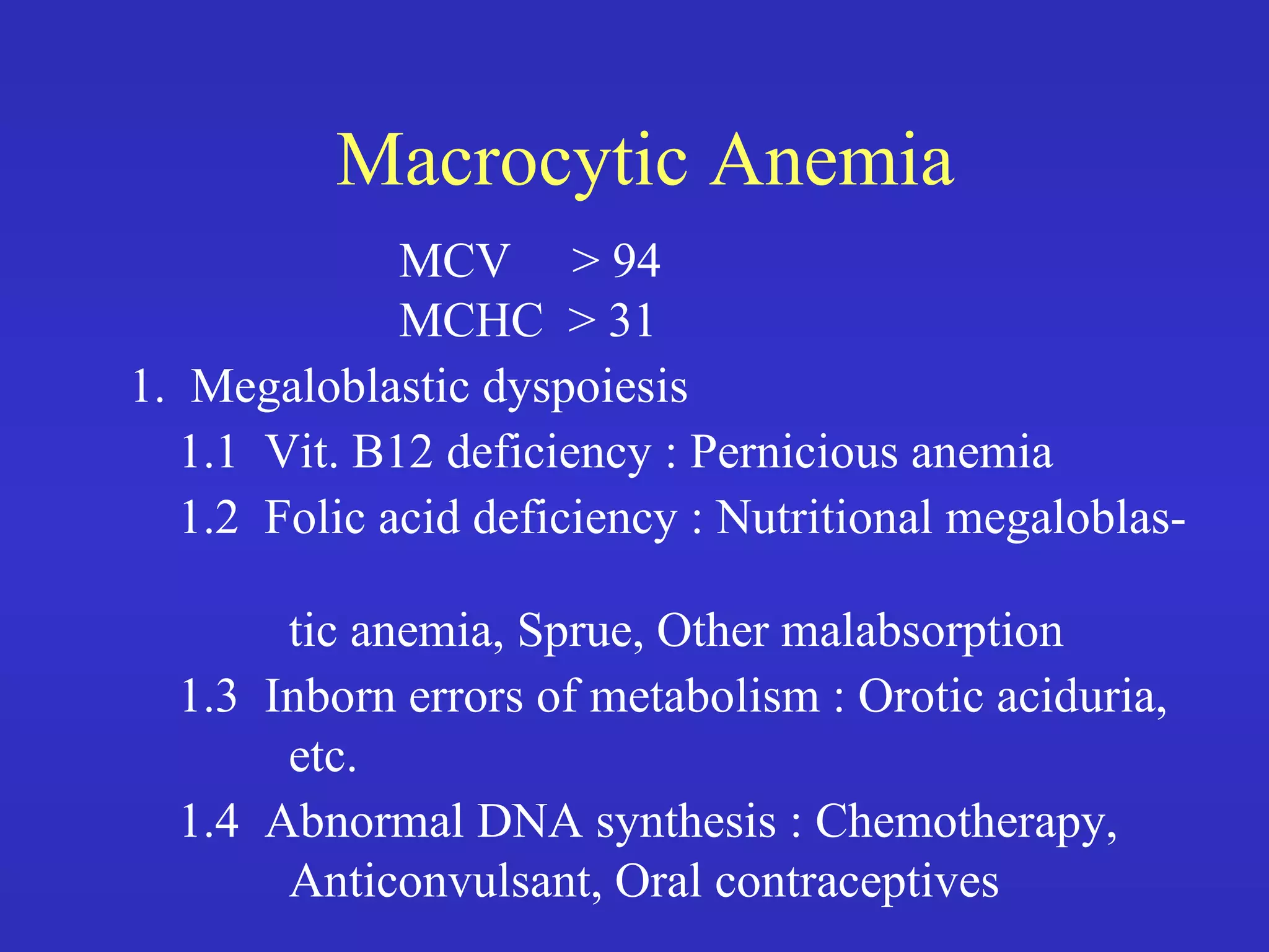 Anemia And Its Classification | PPT