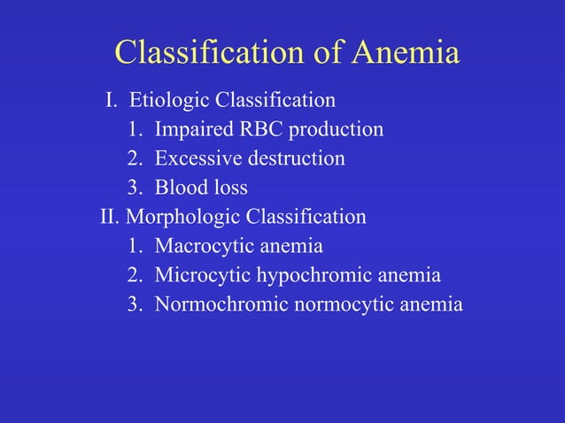 Anemia And Its Classification | PPT