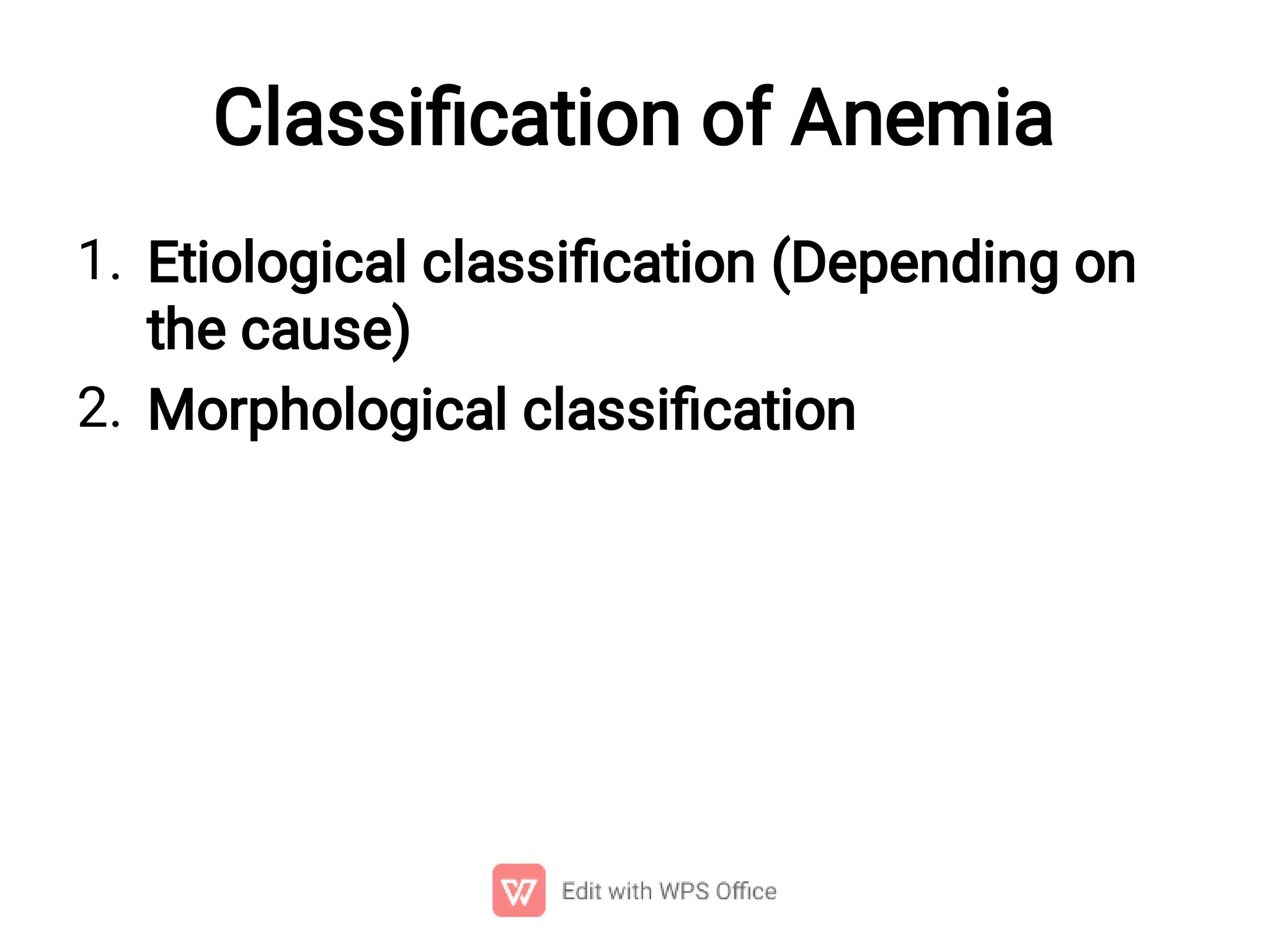 Classification Of Different Types Of Anemia Ppt