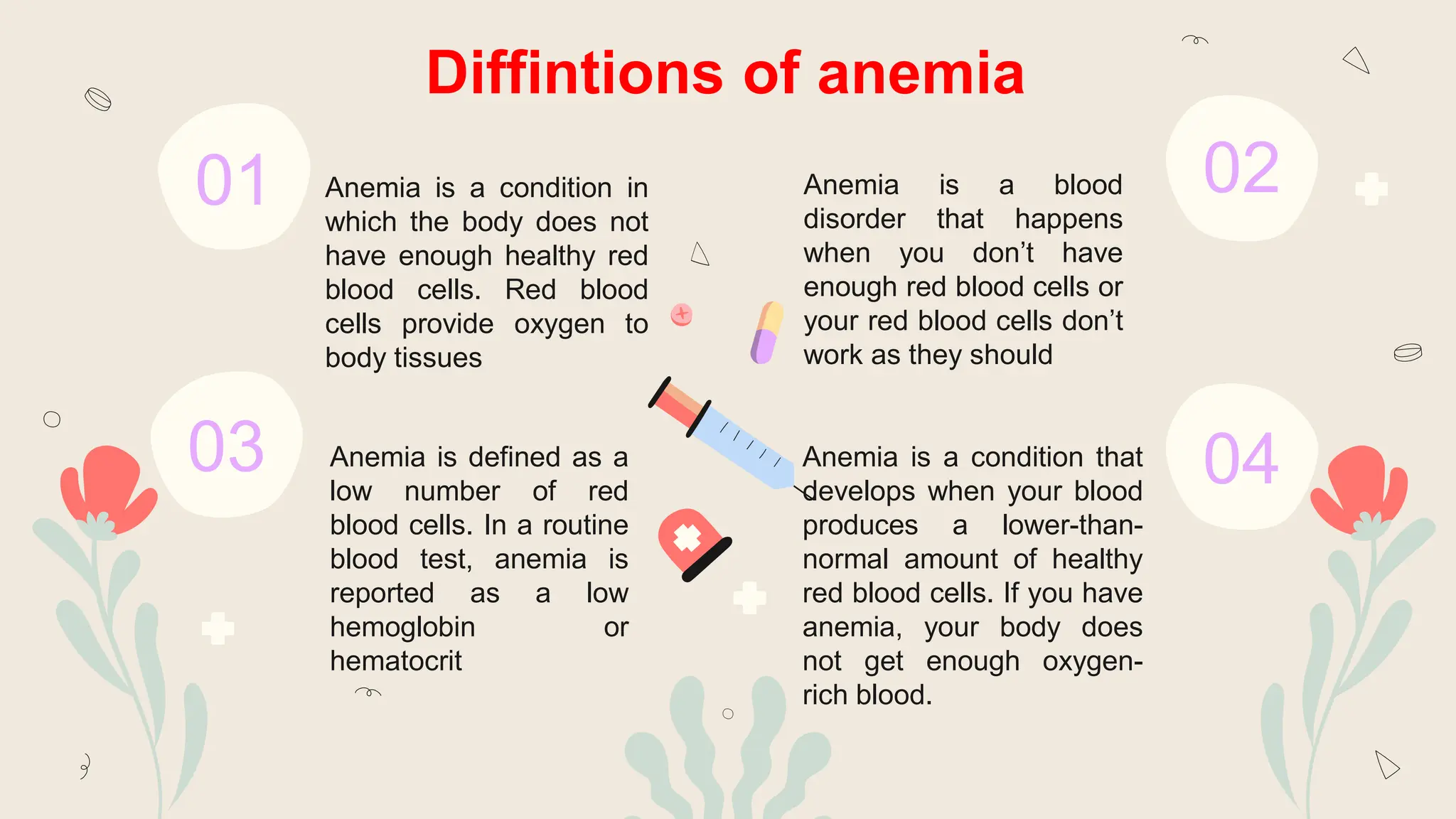Anemia: types, causes, symptoms and treatment | PPTX