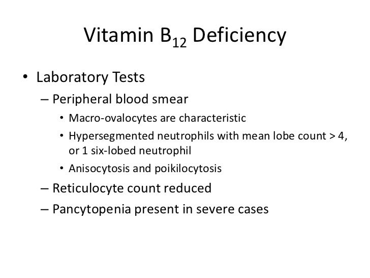 Vitamin B12 Deficiency Smear