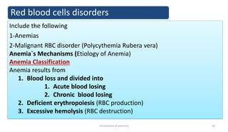 Anemia Classification and Investigation Tests.pdf | Blood Disorders ...