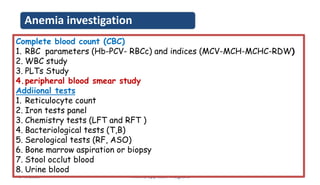 Anemia Classification and Investigation Tests.pdf | Blood Disorders ...