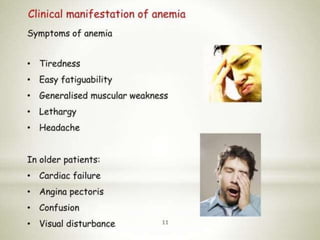 Anemia Clinical Manifestations .pptx clinical features of Anaemia.ppt
