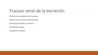 Anemia de los padecimientos no hematológicos | PPTX