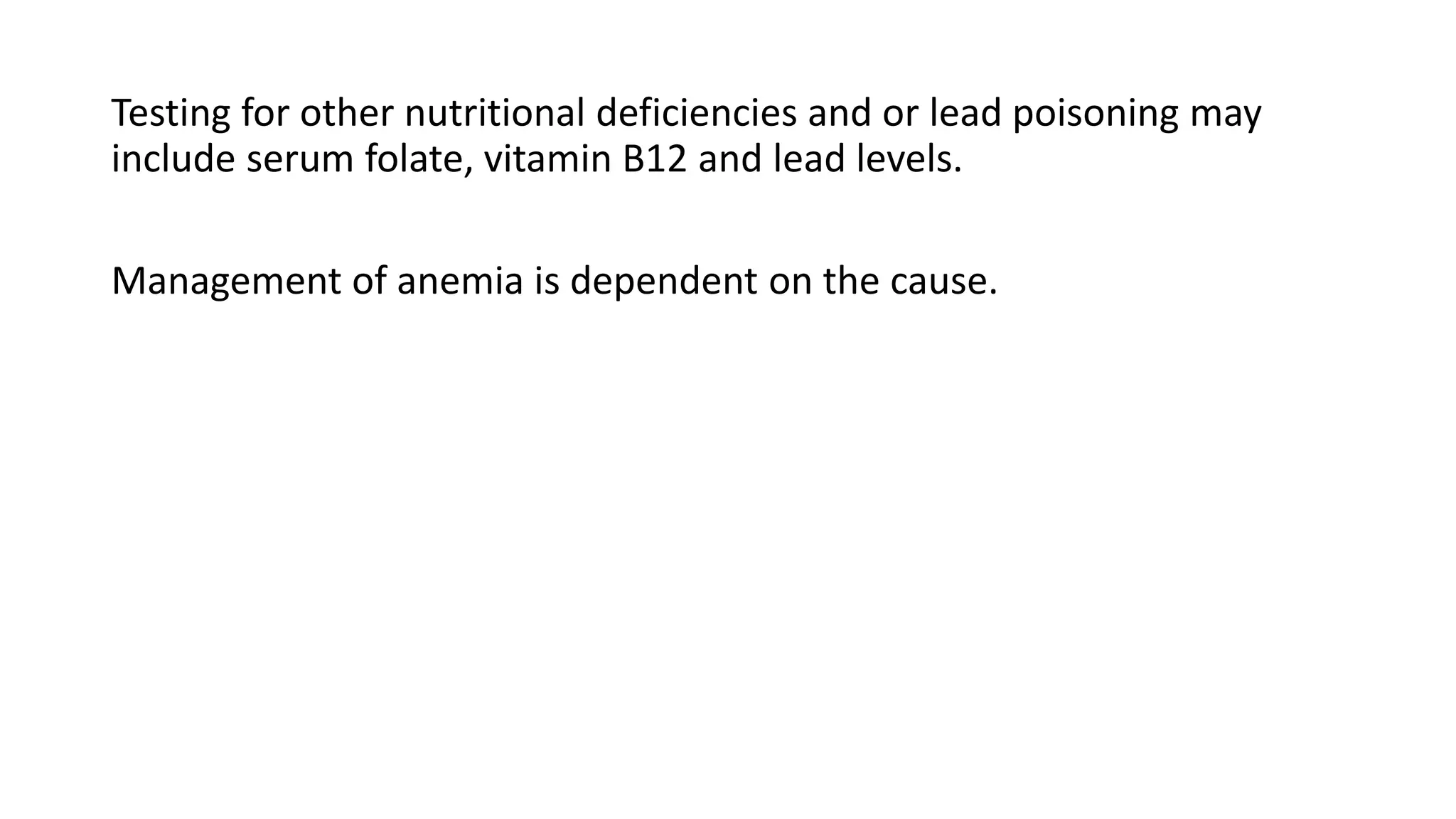Anemia; A case study with detailed etiologies and classification of ...