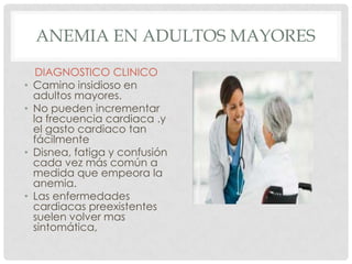 Anemia en personas tercera edad | PPTX