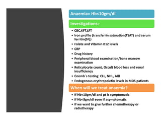 Management of Anemia in cancer patients | PPTX