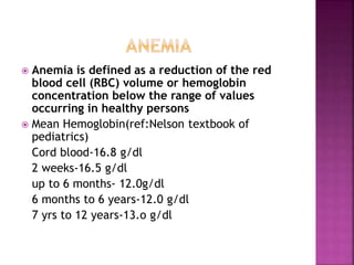 Anemia in children.pptx | Blood Disorders | Diseases and Conditions