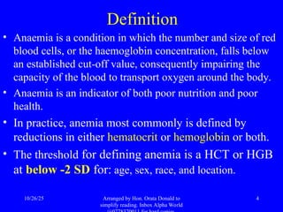 ANEMIA IN CHILDREN. In Paediatrics few slides | PPT