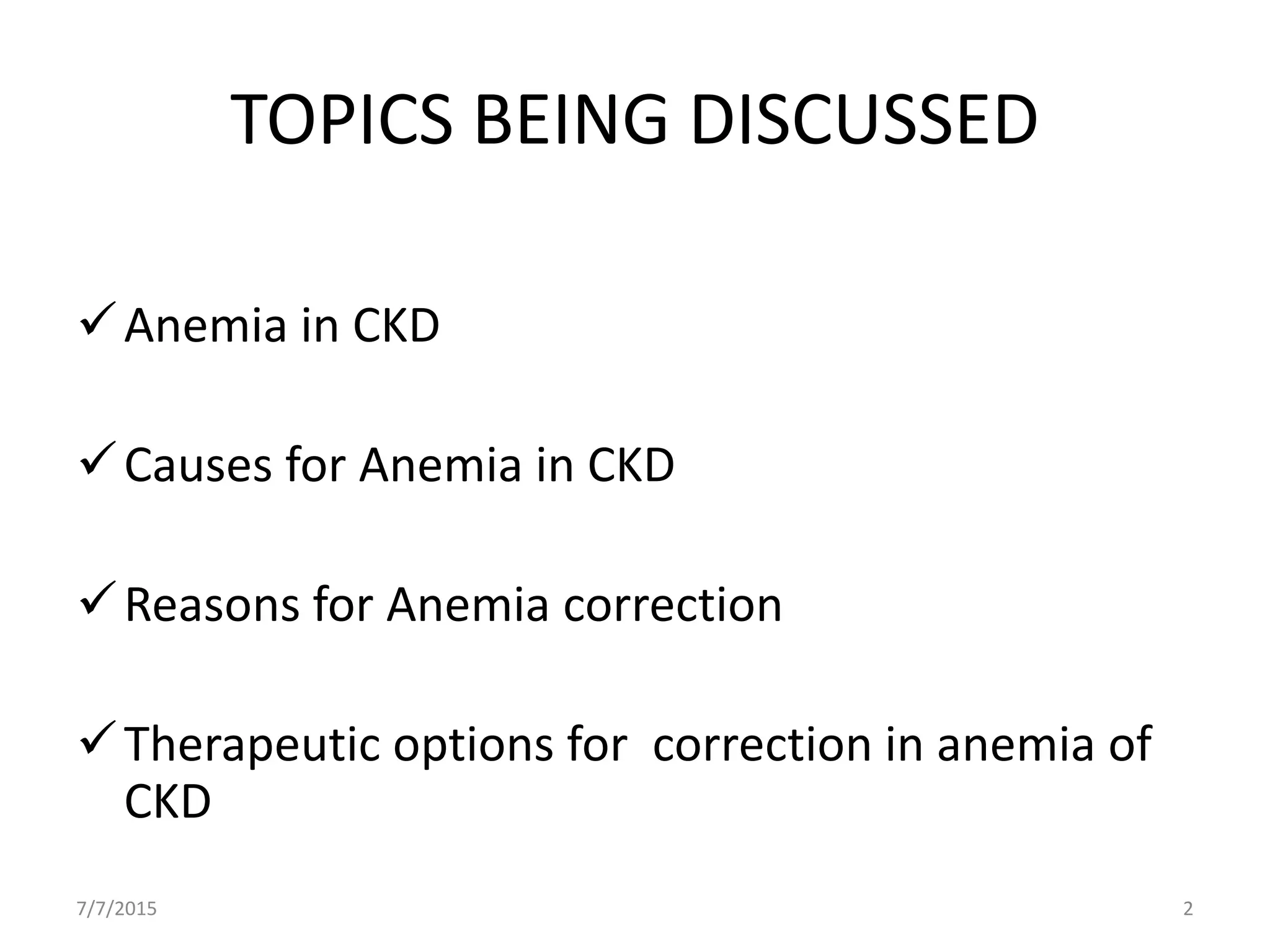 Anemia in ckd | PPTX