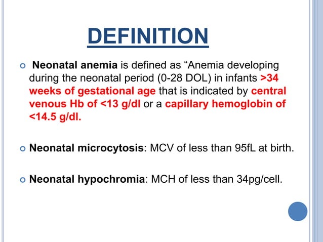 Anemia in newborn pediatrics.pptx | Blood Disorders | Diseases and ...