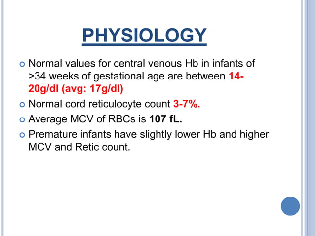 Anemia in newborn pediatrics.pptx | Blood Disorders | Diseases and ...