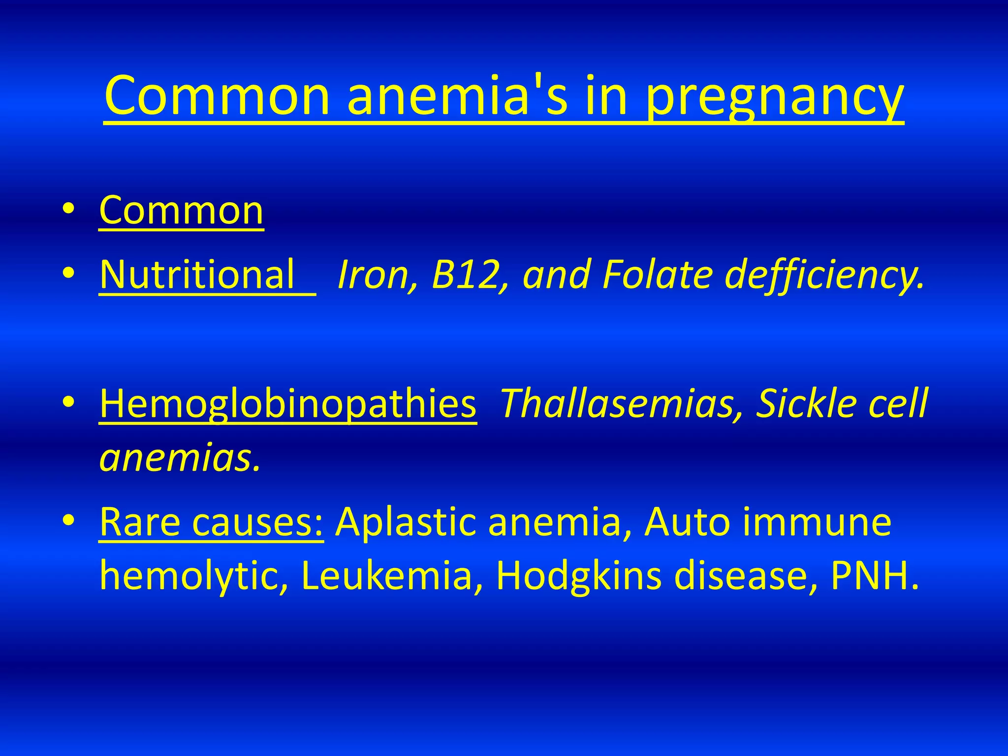 Anemia in pregnancy.pptx by dr. ashok moses | PPTX