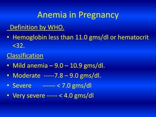 Anemia in pregnancy.pptx by dr. ashok moses | PPTX