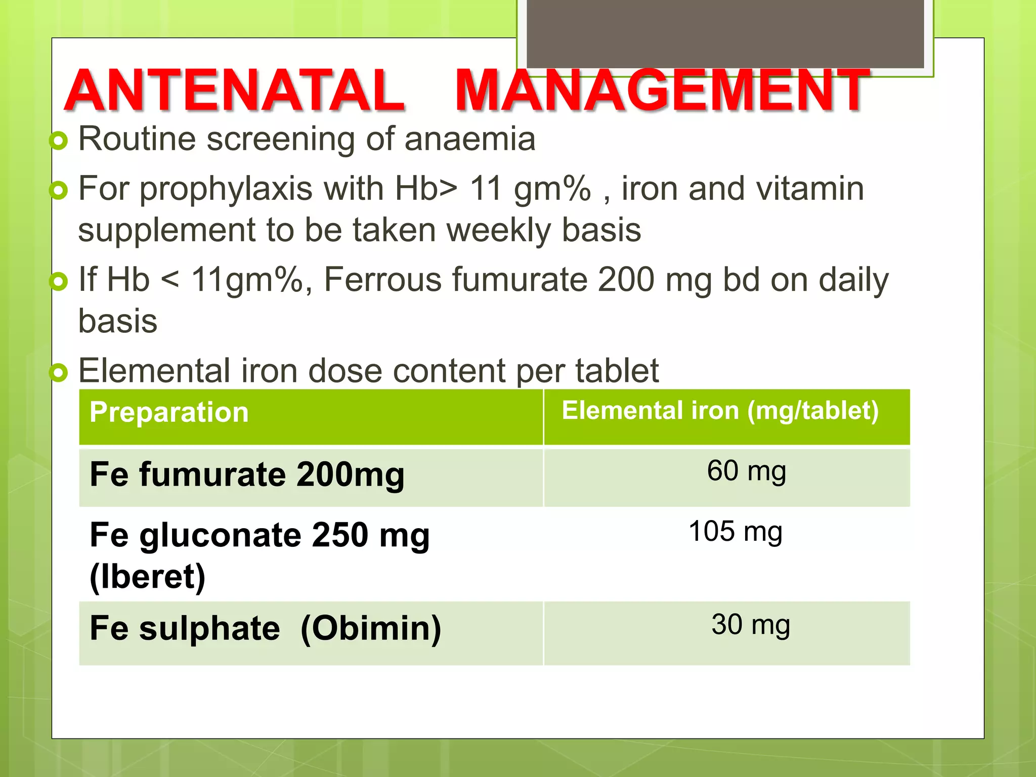 Anemia in pregnancy safemotherhood | PPTX
