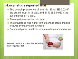 Anemia in pregnancy safemotherhood | PPTX