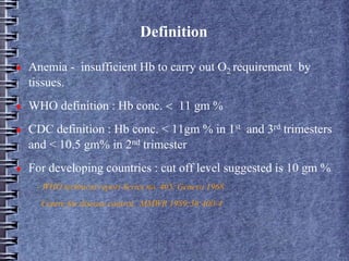 Anemia in pregnancy by Dr usman ali | PPTX