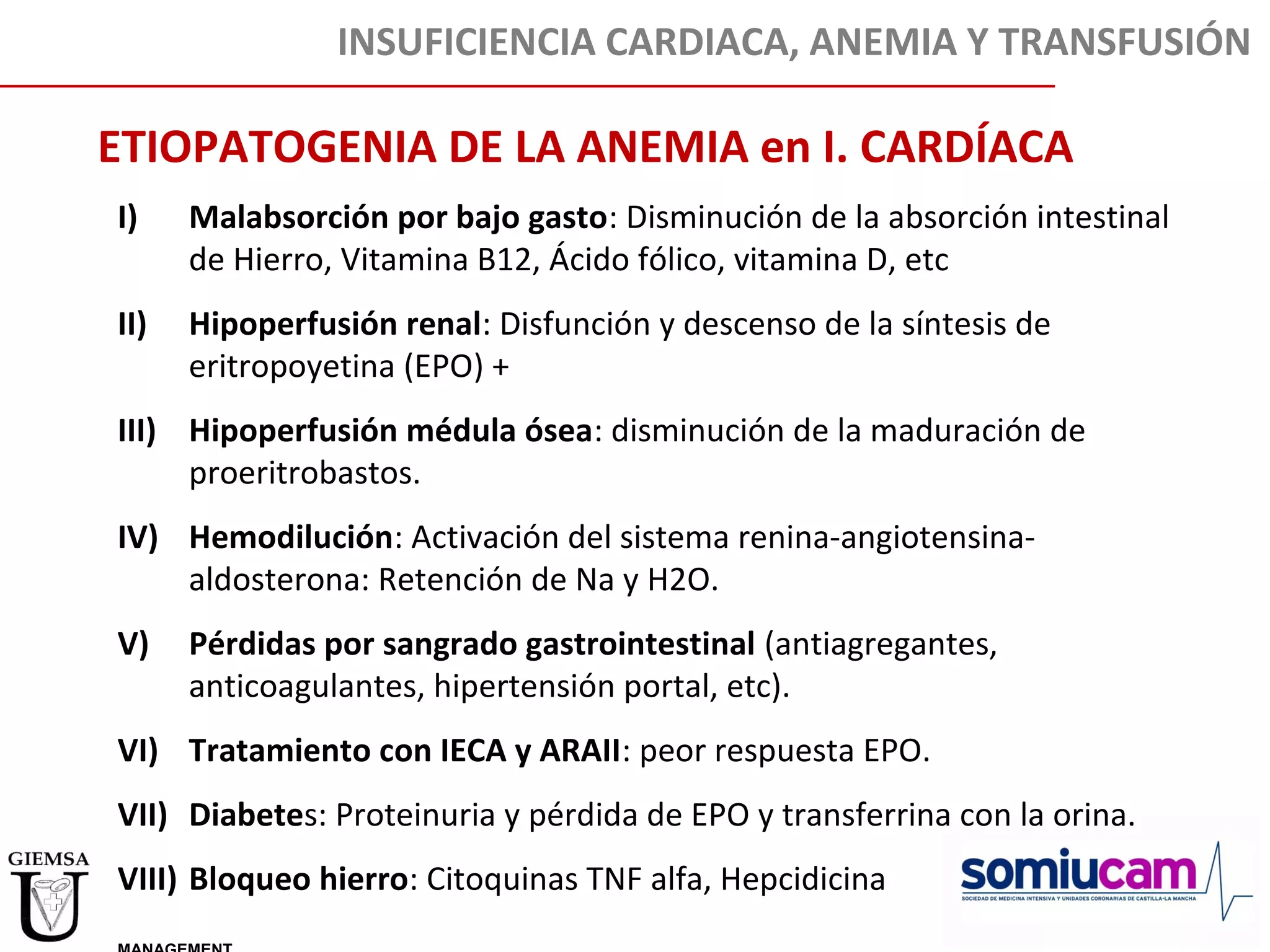 Anemia, insuficiencia cardíaca y transfusión. Talavera 2016 | PPT